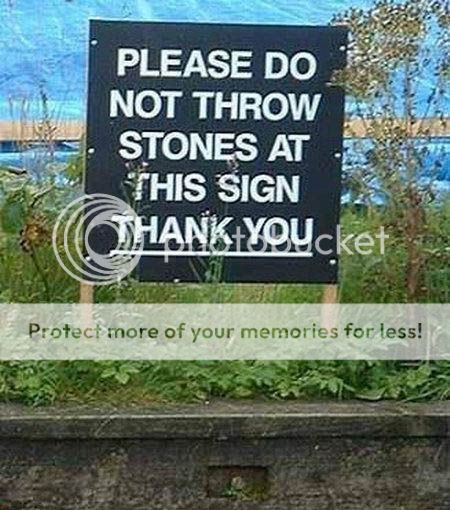 Please do not throw rocks at this sign. : r/pics